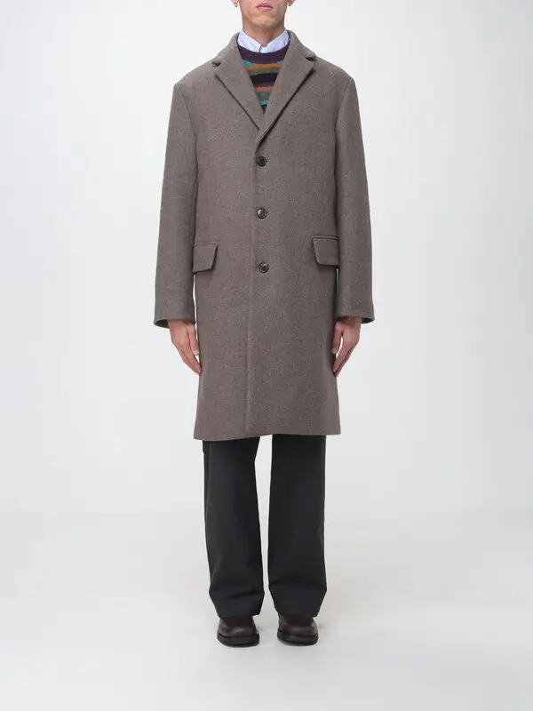 Dries Van Noten Knee-length Wool-blend Coat With Lapels And Back Vent - Grey