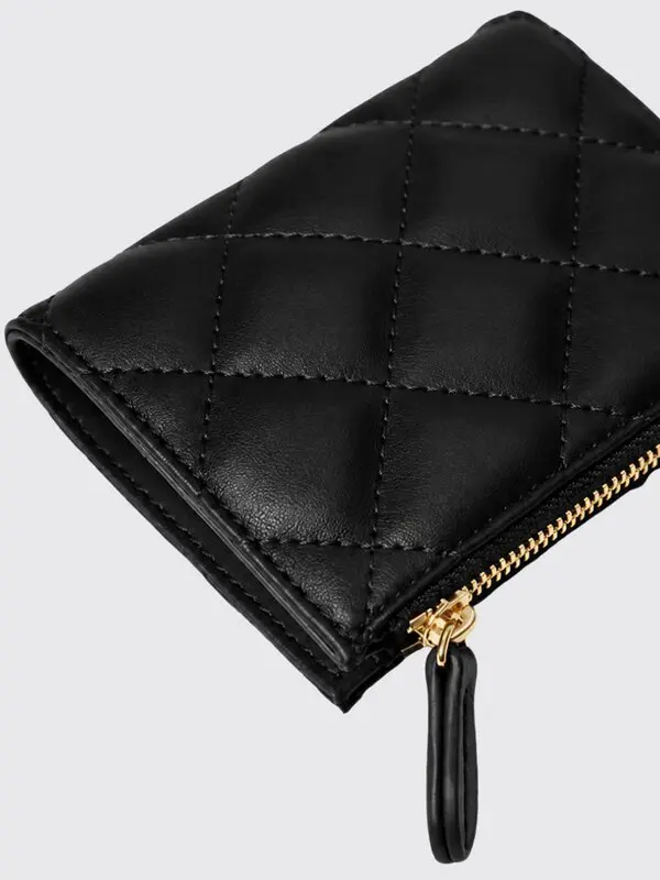 TWINSET Small Quilted Faux Leather Wallet With Metallic Logo