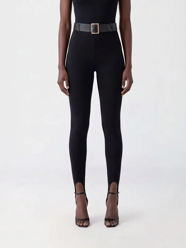 SELF-PORTRAIT High-waisted Skinny Leather Trousers With Adjustable Belt