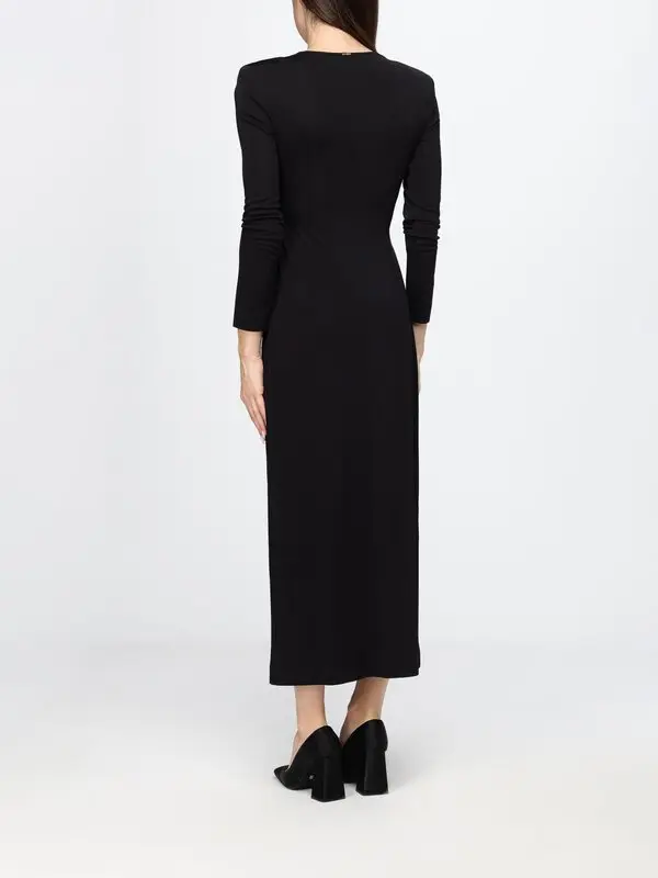TWINSET Slim Fit Midi Sheath Dress In Jersey With Deep V-neck