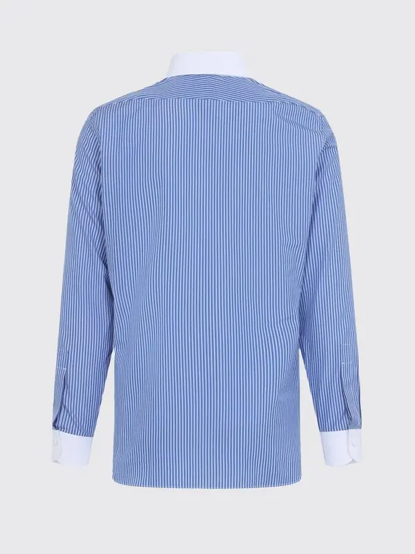 TOM FORD Striped Slim Fit Cotton Shirt With French Collar And Concealed Placket