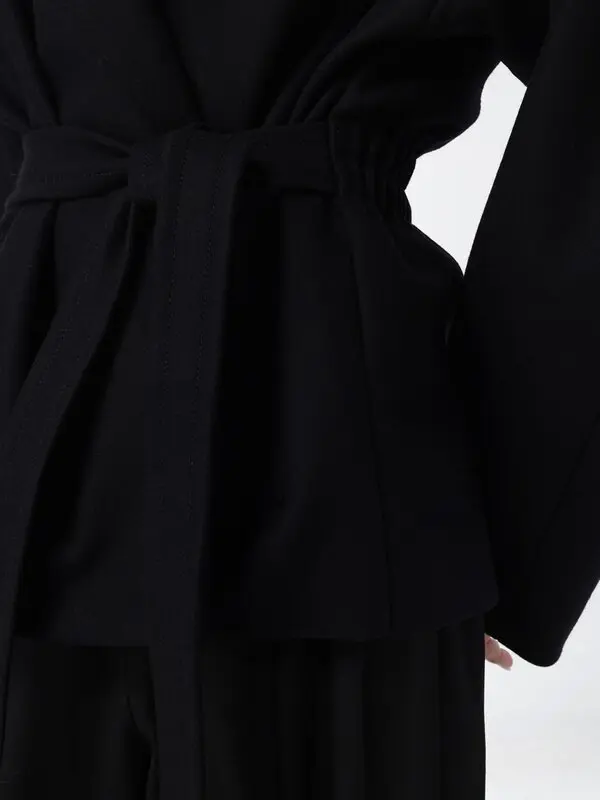 Andamane Short Wool And Cashmere Robe Coat With Waist Belt