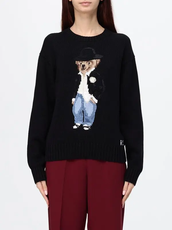Polo Ralph Lauren Cotton Crewneck Jumper With Iconic Polo Bear Print