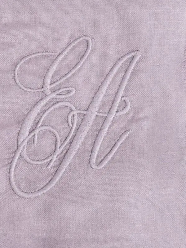 Emporio Armani Fringed Cashmere And Modal Blend Stole - Lilac