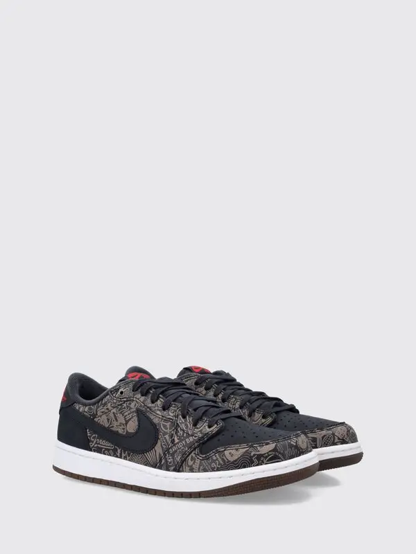 Nike Air Jordan 1 Retro Low Smooth Leather Sneakers With Perforated Toe