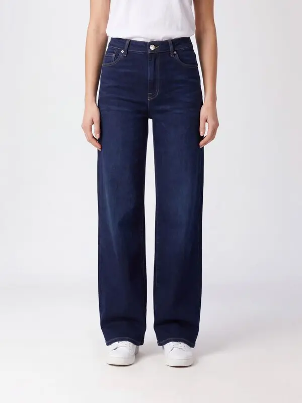 7 For All Mankind Lotta High-waisted Wide Leg Jeans In Pure Cotton - Blue