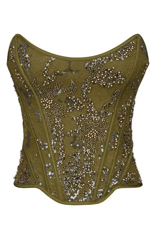 House Of Cb Calliope Embellished Lace Corset Top