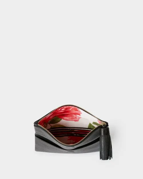 OSPREY LONDON The Bexley Leather Clutch Bag - Black
