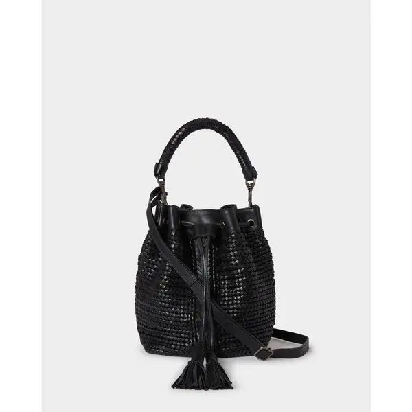 OSPREY LONDON The Lima Leather Bucket Bag - Black