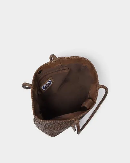 OSPREY LONDON The Lima Leather Tote Bag - Chesnut