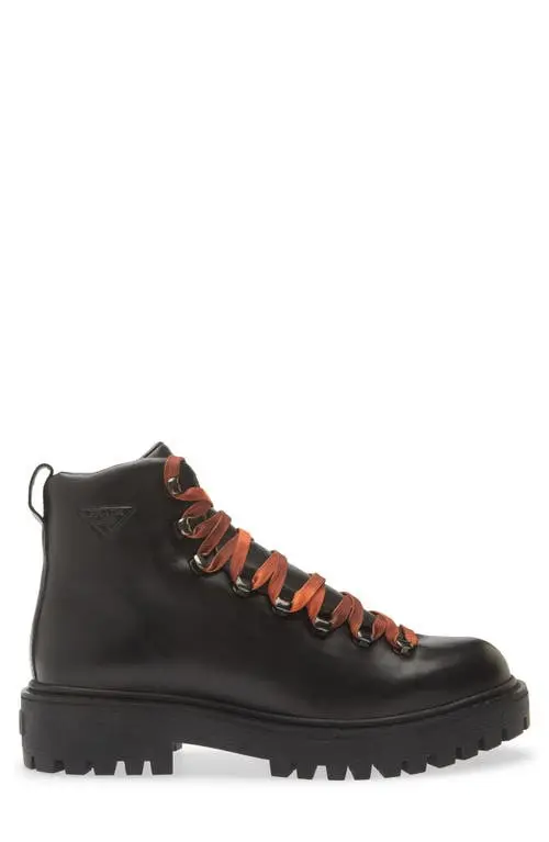 Prada St Moritz Leather Combat Boot