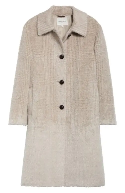 Lafayette 148 New York Glen Plaid Alpaca & Wool Coat - Hickory Multi