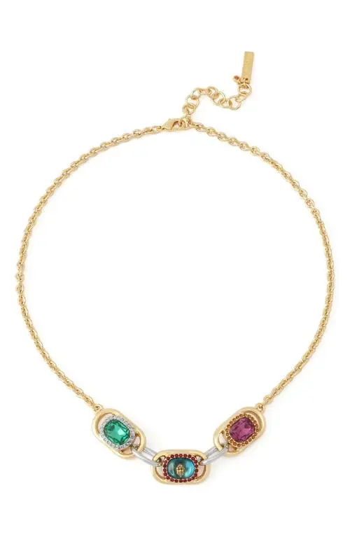 Kurt Geiger Gemstone Frontal Chain Necklace - Multi