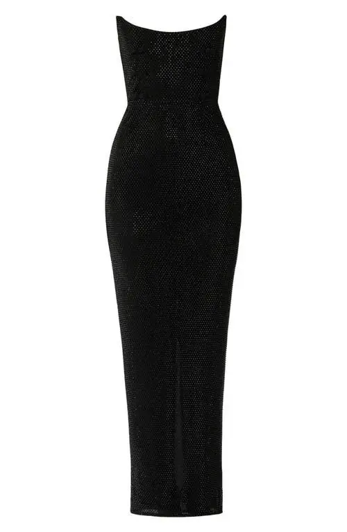 SAU LEE Vesper Crystal Embellished Strapless Gown