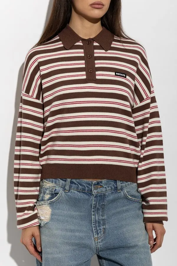 ROTATE BY BIRGER CHRISTENSEN Striped Polo Shirt