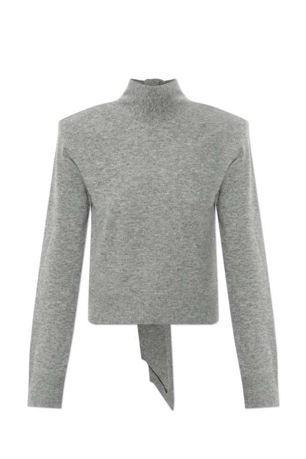 ROTATE BY BIRGER CHRISTENSEN Wool Sweater With Shoulder Pads - Grey
