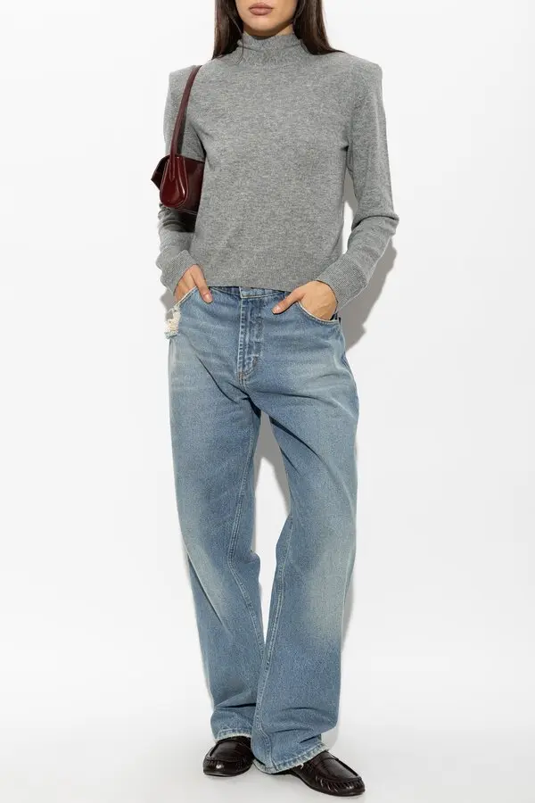 ROTATE BY BIRGER CHRISTENSEN Wool Sweater With Shoulder Pads