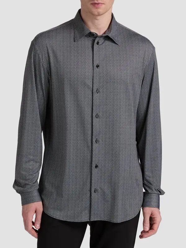 Emporio Armani Micro-diamond Print Sport Shirt