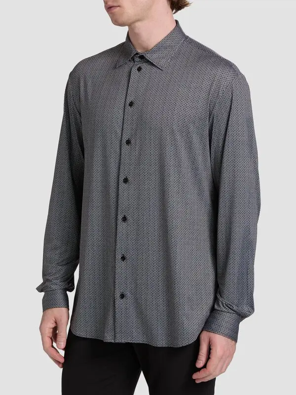 Emporio Armani Micro-diamond Print Sport Shirt