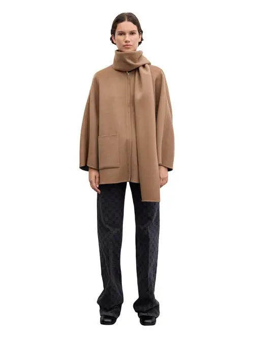 Gerard Darel Reversible Cape Scarf Draped Coat