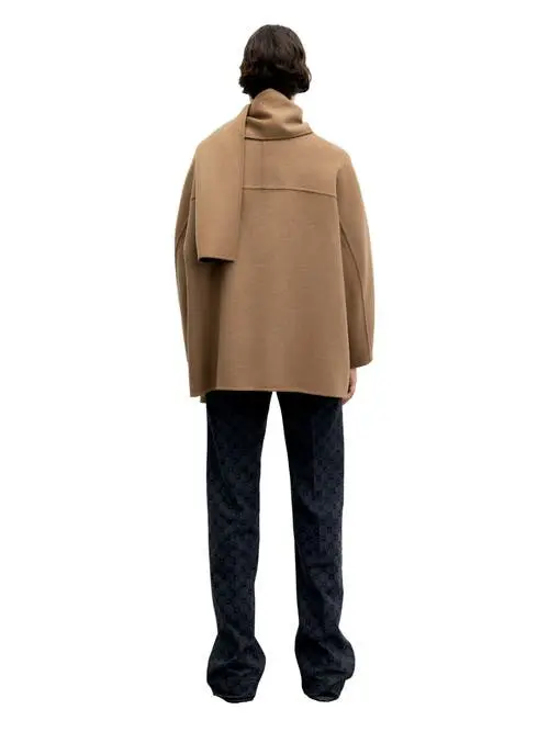 Gerard Darel Reversible Cape Scarf Draped Coat
