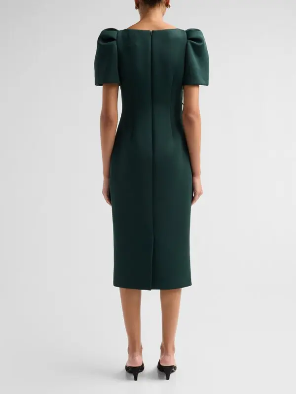 Badgley Mischka Floral Laser-cut Embroidery Cocktail Dress