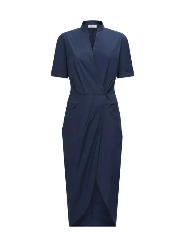 CALLAS MILANO Bali Wrap Shirtdress - Navy