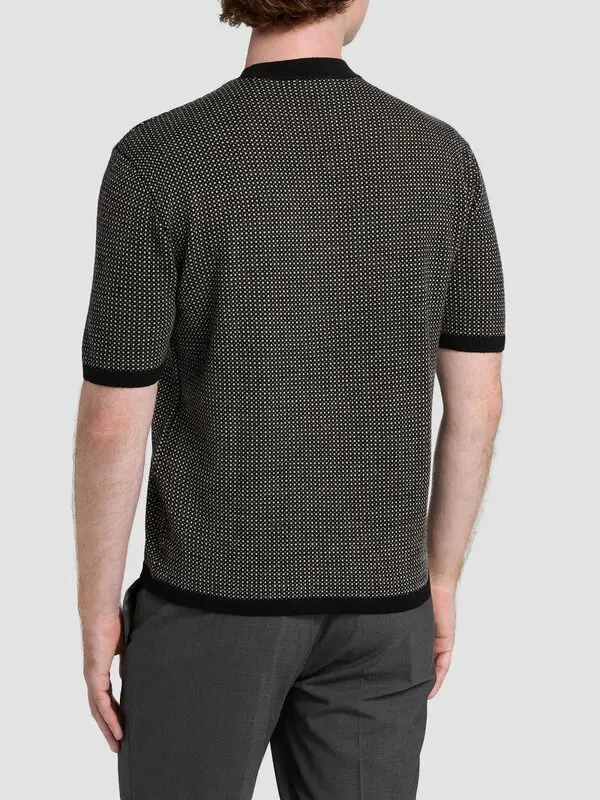 Emporio Armani Micro Dot Short-sleeve Crewneck Sweater