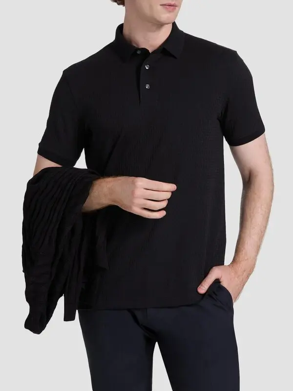 Emporio Armani Tonal Textured Polo Shirt