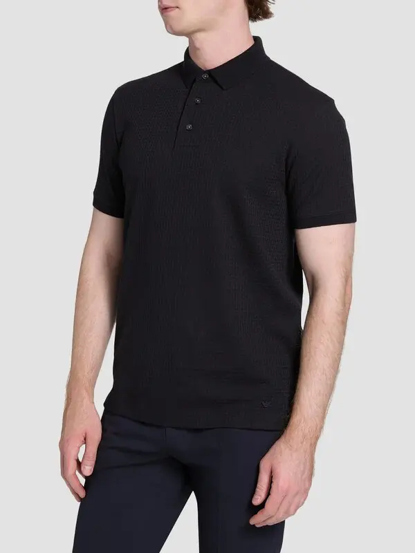 Emporio Armani Tonal Textured Polo Shirt