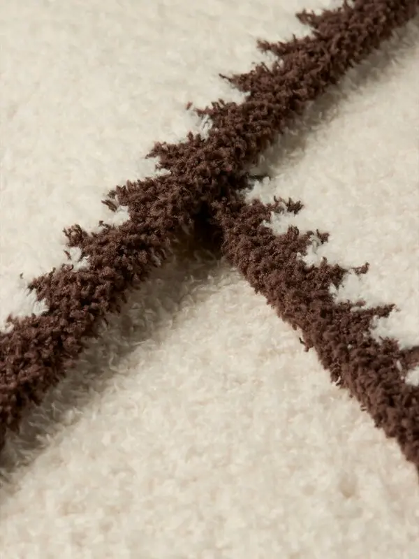 Barefoot Dreams Cozychic Rib-knit Blanket Stitch Throw Blanket - Cream Java