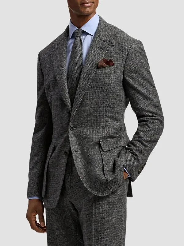 Ralph Lauren Purple Label Mini-tick Wool-cashmere Tie