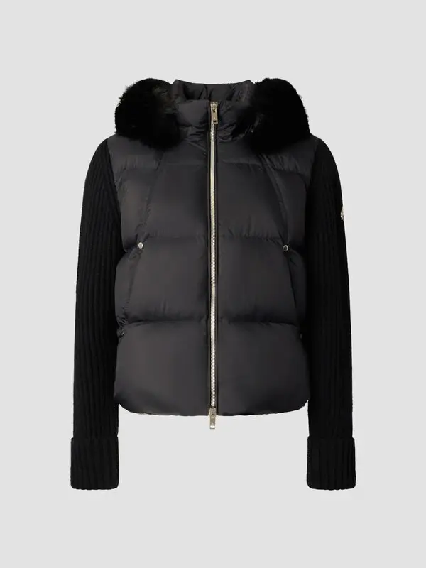 Moose Knuckles Mixed-media Faux Fur-trim Hooded Down Jacket - Black