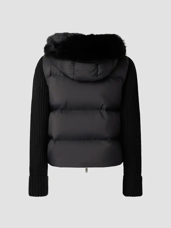 Moose Knuckles Mixed-media Faux Fur-trim Hooded Down Jacket
