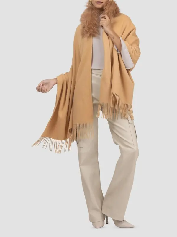 Gorski Select Cashmere Stole With Select Lamb Collar