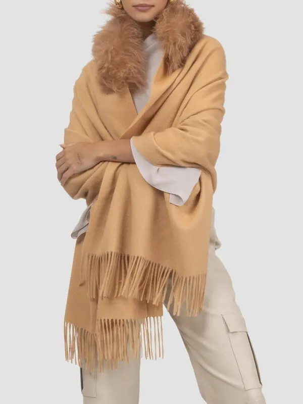 Gorski Select Cashmere Stole With Select Lamb Collar