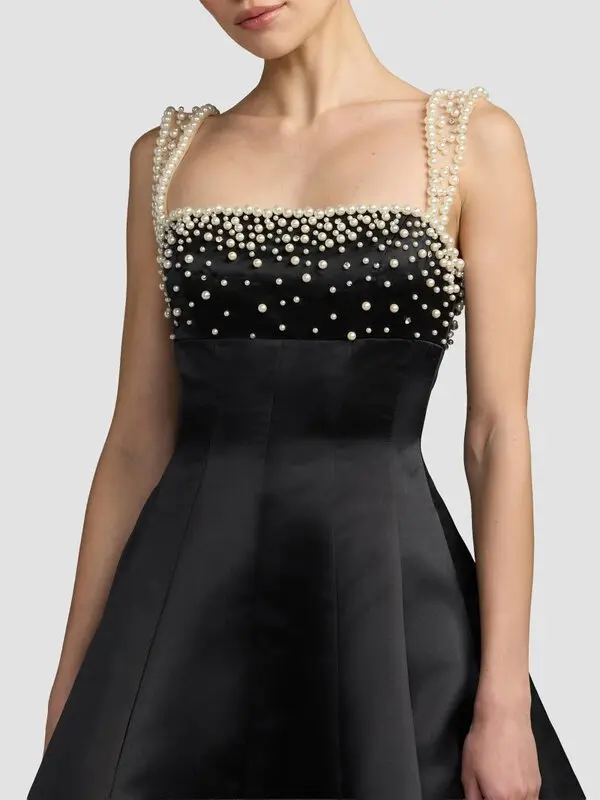 Mac Duggal Embellished Satin A-line Minidress