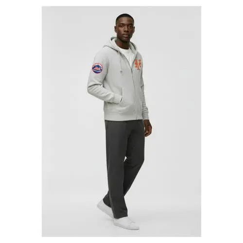 Champion New York Mets Reverse Weave Chenille Full-zip Hoodie - Gray