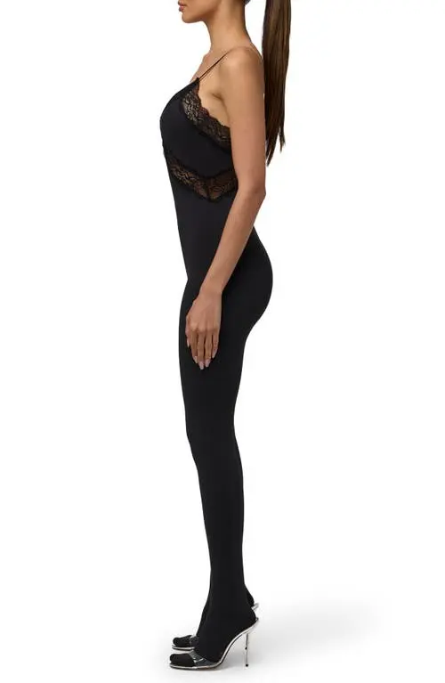 Naked Wardrobe Body Flex Lace Closed Toe Jumpsuit