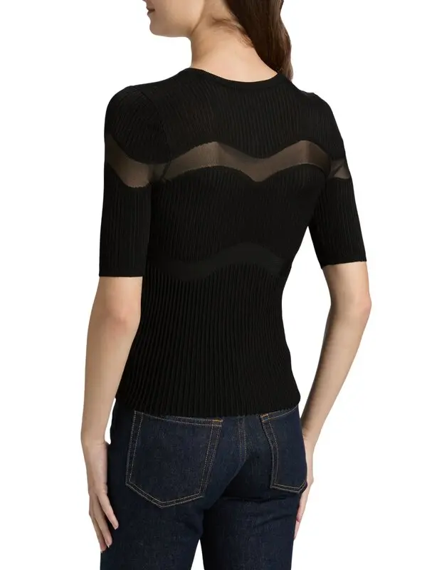 Ulla Johnson Ayla Ribbed Sheer-panel Top