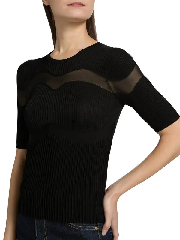 Ulla Johnson Ayla Ribbed Sheer-panel Top