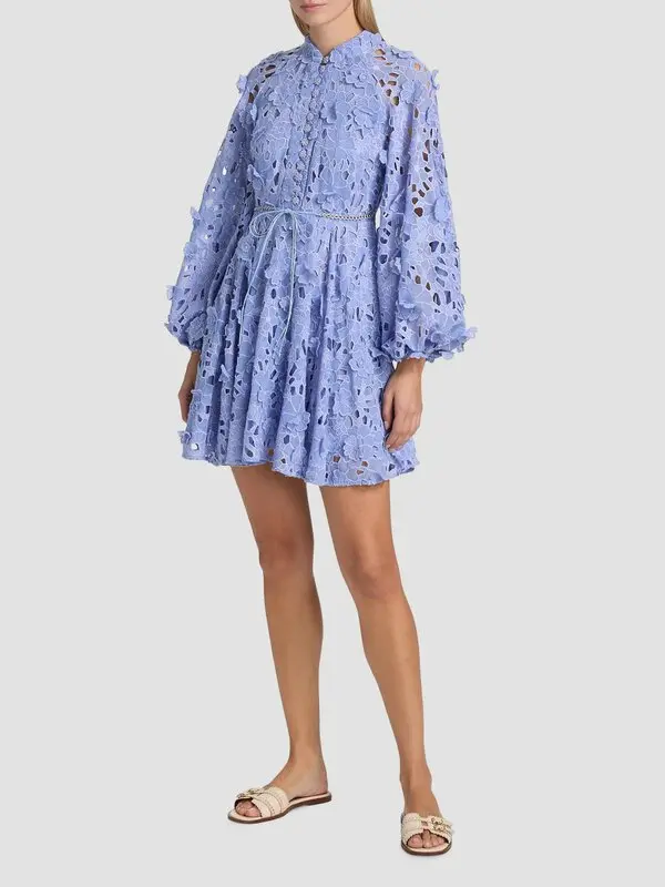 Zimmermann Patience Tie-waist Lace Minidress