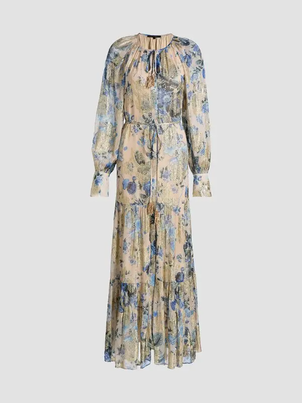 Kobi Halperin Xandra Metallic Floral Maxi Dress