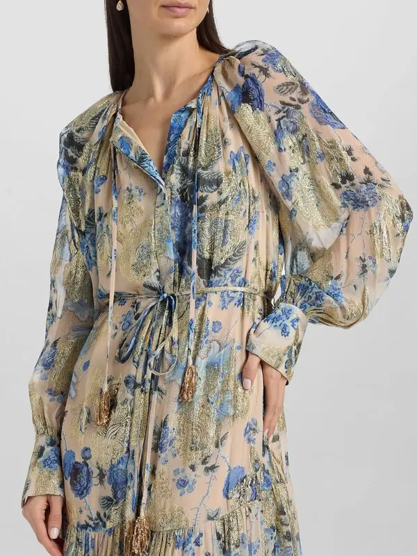 Kobi Halperin Xandra Metallic Floral Maxi Dress