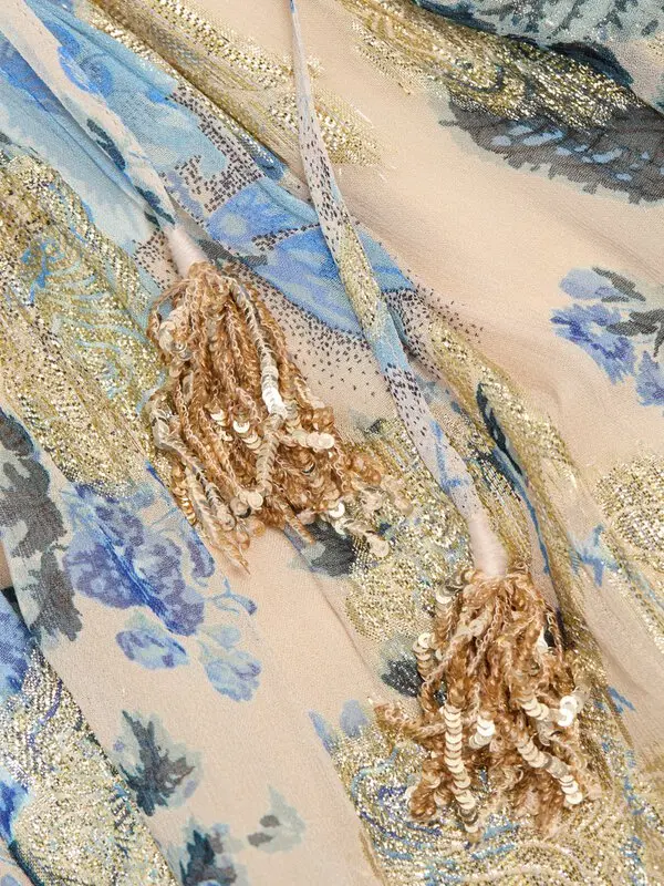 Kobi Halperin Xandra Metallic Floral Maxi Dress