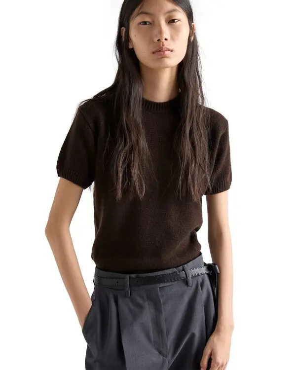 Prada Short-sleeved Cashmere Sweater