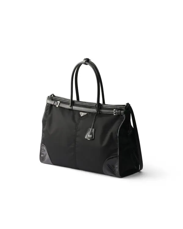 Prada Bonnie Re-nylon And Leather Tote Bag
