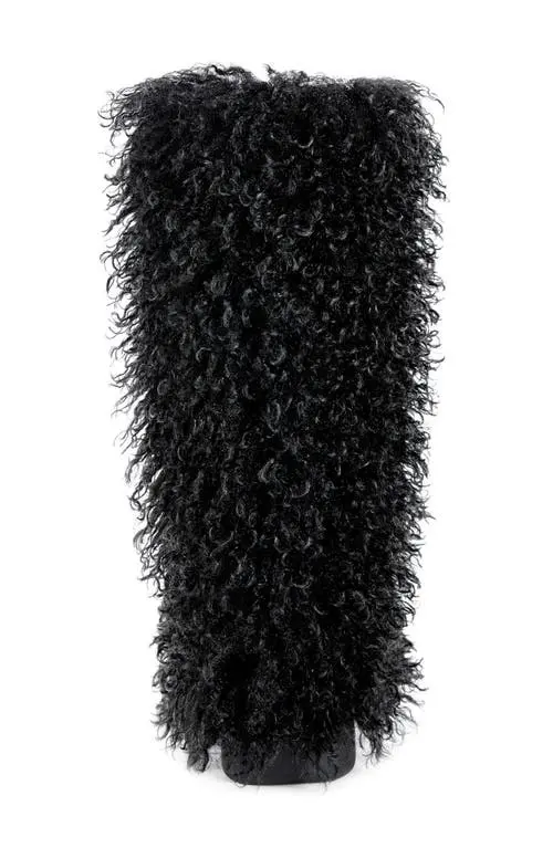 AZALEA WANG Denton Faux Fur Boot - Black