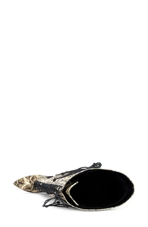 AZALEA WANG Calyx Snake Embossed Over The Knee Boot
