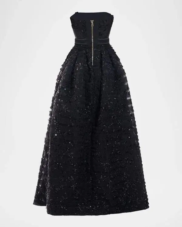 ZHIVAGO Doll Sequined A-line Gown - Black